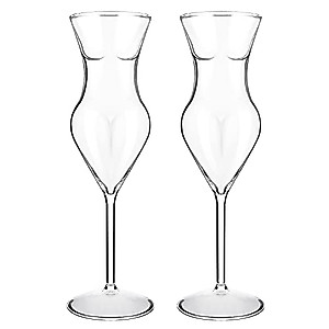 NOLITOY 2pcs Wine Glasses Female Body Glasses Cocktail Glasses Whiskey Glasses Champagne Goblet for Party Home Bar