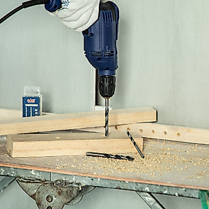 Sali 13PCS Brad Point Wood Drill Bit Set Carbon Steel Wood Drill Bit Set for Hardwood, Plywood, Plastic Round Holes in All Types of Wood Extra Long 11 Inch