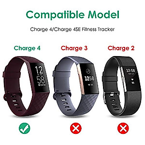 NANW Charger Cable Compatible with Fitbit Charge 4, 2-Pack 3.3Ft USB Charging Cable Cord Clip Dock Accessories Adapter for Charge 4 Smartwatch