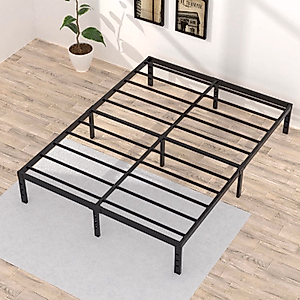 Upcanso California King Metal Bed Frame, 14 Inch Heavy Duty Storage Platform Bed Frame with 2500lbs Steel Slats Support, Easy Assembly, Black