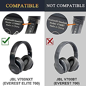 SOULWIT Ear Pads Replacement for JBL Everest Elite 700 (Model: V700NXT) Headphones, Earpads Cushions with High-Density Noise Isolation Foam, Softer Protein Leather - Black