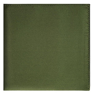 KissTies Dark Olive Green Satin Tie Set Solid Ties Mens Necktie + Pocket Square