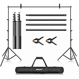 EMART 10 x 12ft (H X W) Photo Backdrop Stand Kit, Adjustable Photography Video Studio Background Stand Support System for Photo Booth Muslin