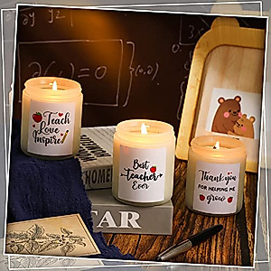 3 Pcs Teacher Appreciation Gifts Graduation Best Teacher Ever Thank You for Helping Me Grow Teacher Love Inspire Teacher Gift Scented Jar Candles for Women Men from Student, 9 Oz, 3 Scents