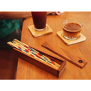 BSIRI Mikado Wooden Pick Up Sticks Classic Kids Board Game for Adults and Teens in Family and Children Board Games for Kids 7 and Brain Teasers of Mathematics Fun Table Games