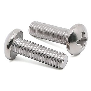 5/16-18 x 3/4" Pan Head Machine Screws, Full Thread, 304 Stainless Steel 18-8, Pack of 10
