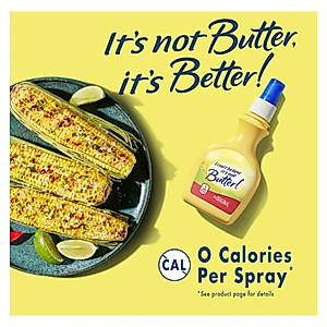 I Can't Believe It's Not Butter Spray 12 oz (2-Pack) Non Dairy Butter Alternative, Plant Based Butter Spray for Popcorn, Cooking, Vegetables and More - Bundled with STPLLC fridge magnet