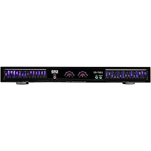EMB EQ76 19'' Rack Mount Dual 15 Band 4 Input Stereo Graphic Equalizer Pro DJ with 2 RCA line input and output, Removable Rack Mount Brackets and 110V/220V Switchable Power Source