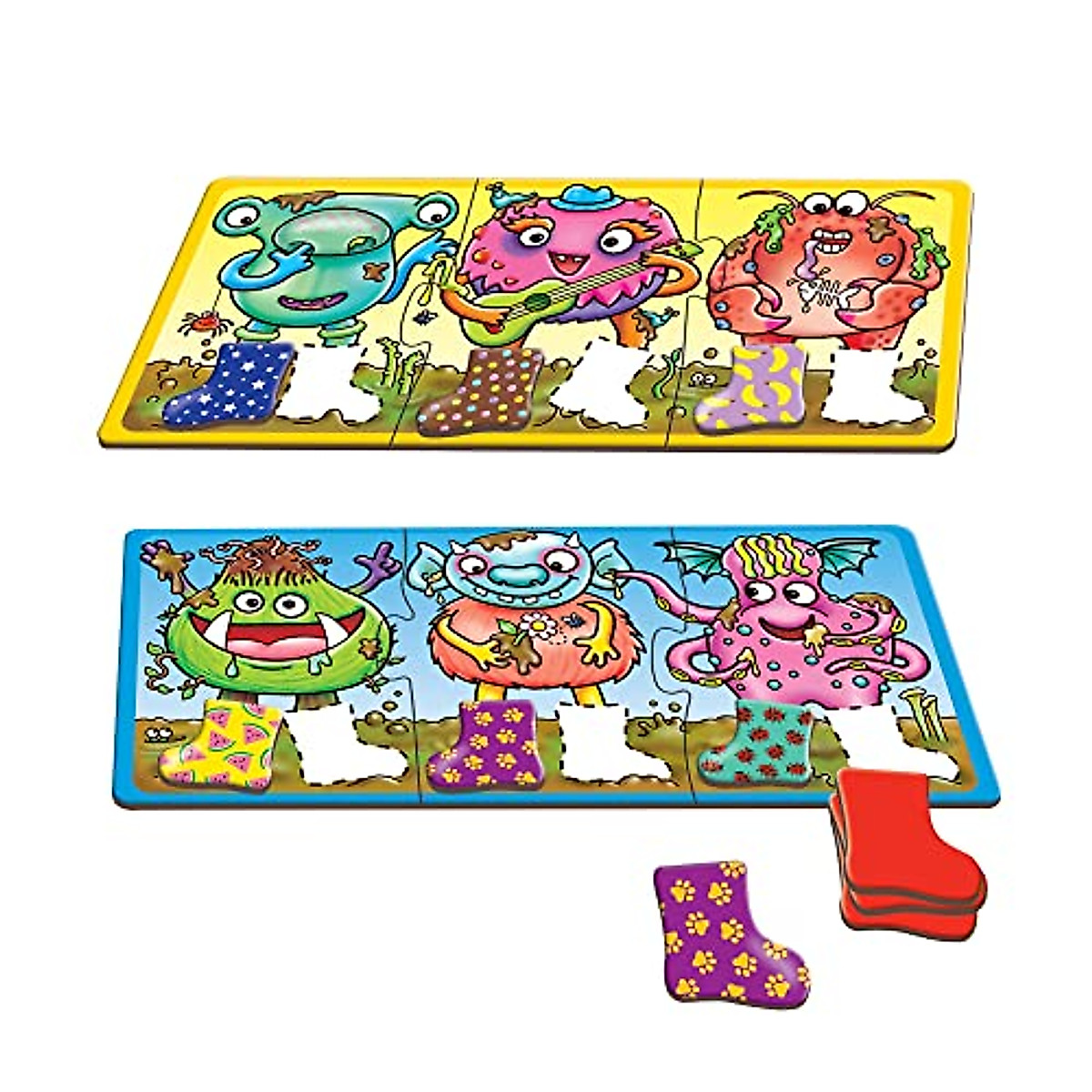 ORCHARD TOYS Moose Smelly Socks Game. Find Matching Pairs of Socks for Your Monsters! for Ages 3-6 and 2-4 Players