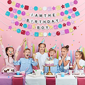 103PCS Friendship Bracelet Birthday Banner Birth-Tay Decorations DIY Customized Friendship Bracelet Banners Glitter Garland for Happy Birthday Era Graduation Music Singer Party Supplies Favors