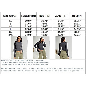 Abardsion Women's Casual Basic Going Out Crop Tops Slim Fit Long Sleeve Crew Neck Tight T Shirts (White, S)