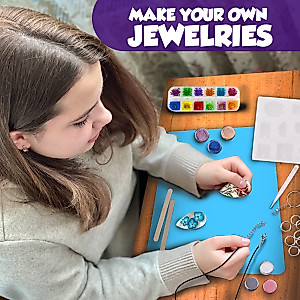 GoodyKing Resin Jewelry Making Starter Kit - Silicone Casting Mold, Tools Set Clear Epoxy Resin for Jewelry Craft Resin Kits Beginners Advanced Jewelry Making Supplies Art and Craft School Gift