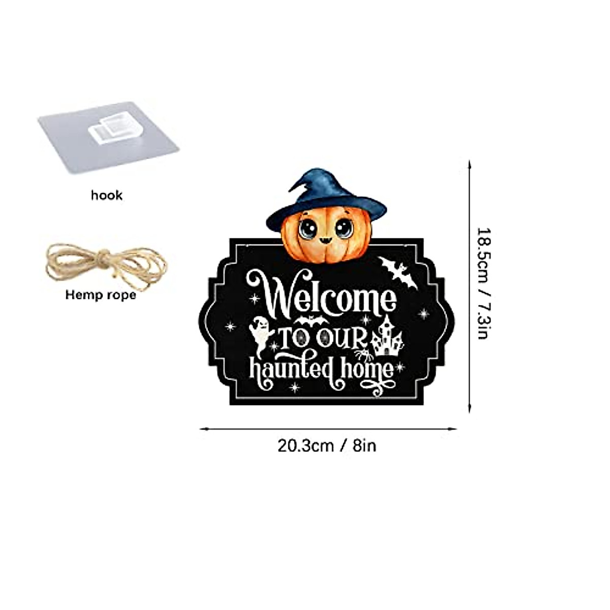 FRAKYEN Scary Front Door Welcome Sign Halloween Decoration Door Hangers Halloween Welcome Sign Front Door Halloween Wreath Farmhouse Halloween Decoration