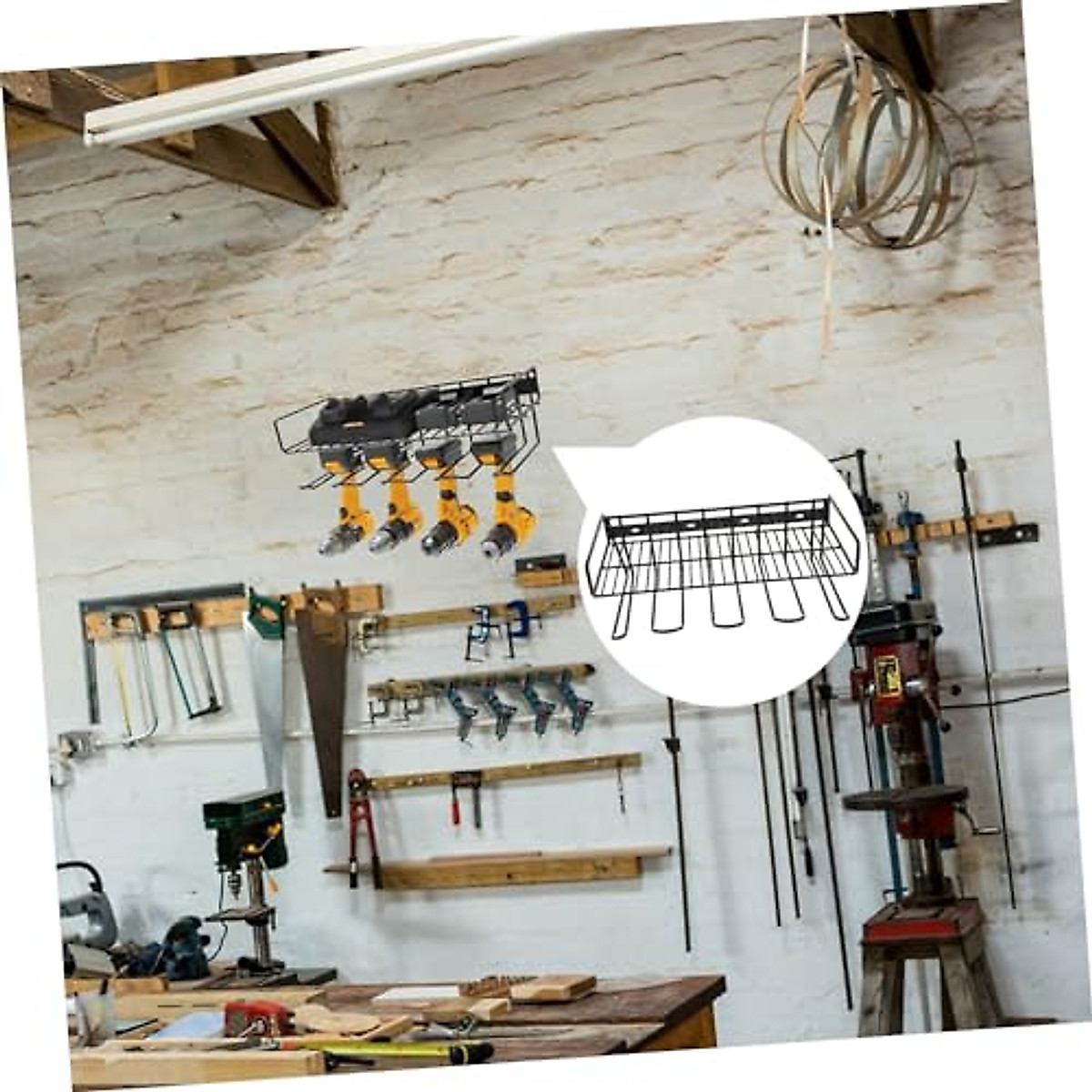 KITANDOVE Tool Storage Box Tools Organizer Corner Tool Storage Rack Organizer for Tool Multifunctional Tool Storage Rack Tool Organizer Peg Board Power Tool Storage Rack Black Iron