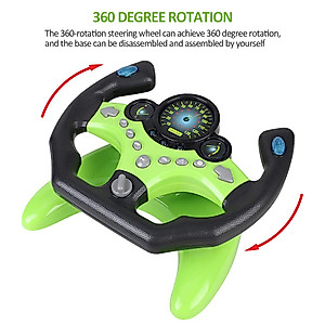 Coherny Steering Wheel Toy Driving Controller Portable Driving Copilot Toy Educational Sounding Toy Gift Driving Wheel with Music for Kids