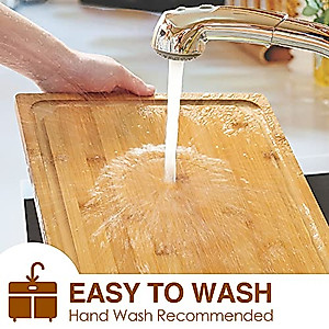 2XLarge Cutting Board, 20" Bamboo Cutting Boards for Kitchen with Juice Groove and Handles Kitchen Chopping Board for Meat Cheese board Heavy Duty Serving Tray, 2XL, Empune