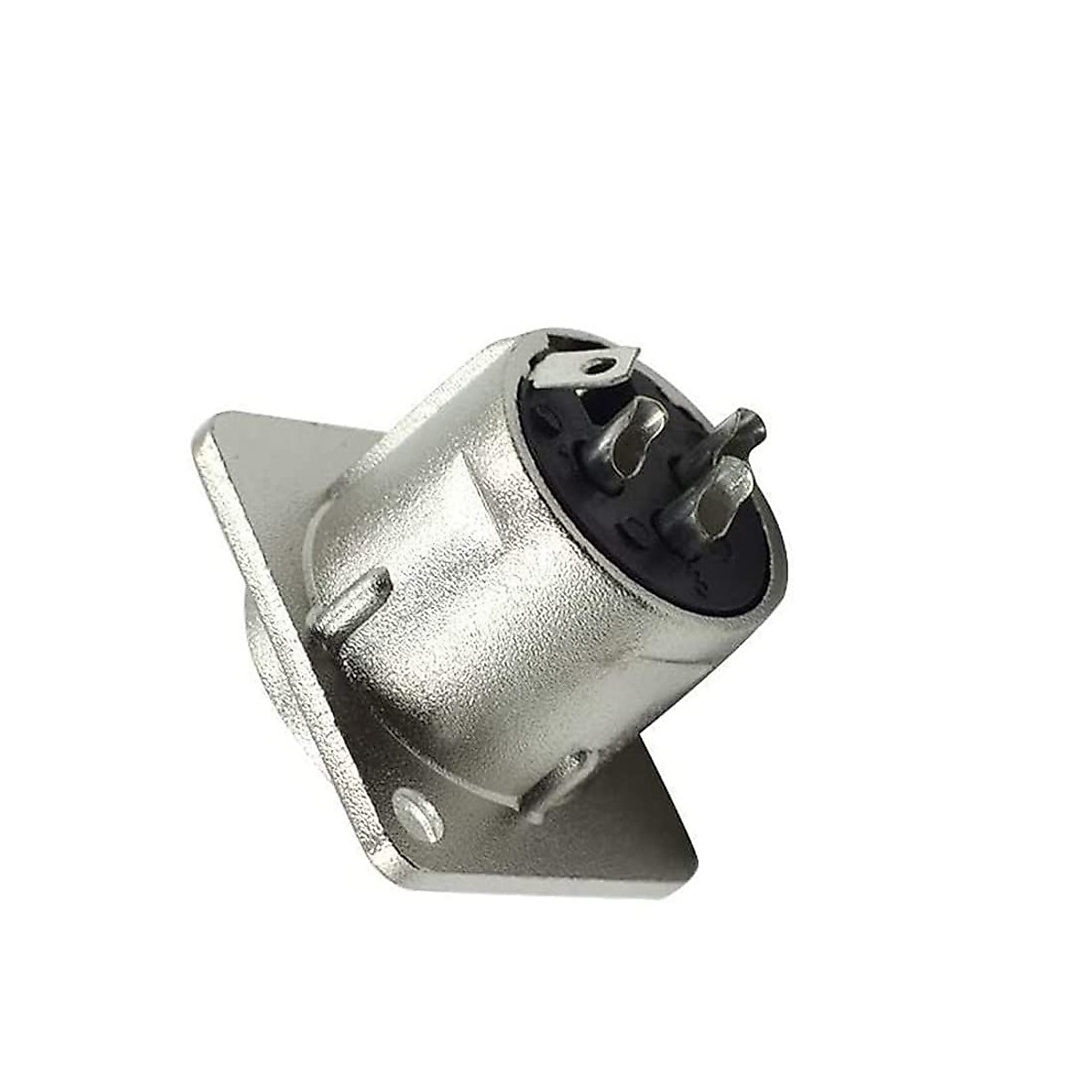 GDQLCNXB XLR Female Jack 3 Pin Panel Mount Jacks, XLR Female Socket Audio Speaker Microphone Connector 4Pcs,Silver Metal Housing