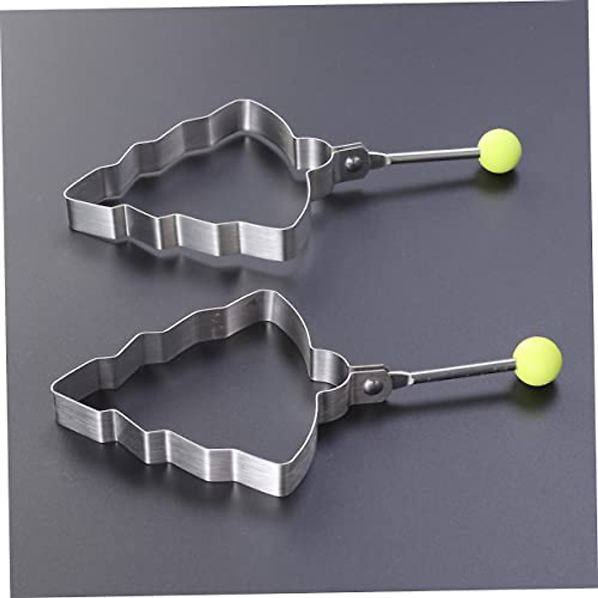 COOLHIYA 2 Pcs Egg Shaper Pancake Shaping Mold Fried Egg Rings Ring Mold for Eggs Egg Shaping Molds Pancake Rings Omelette Mould Shaping Mold for Cooking Egg Frying Ring Pancakes Silver