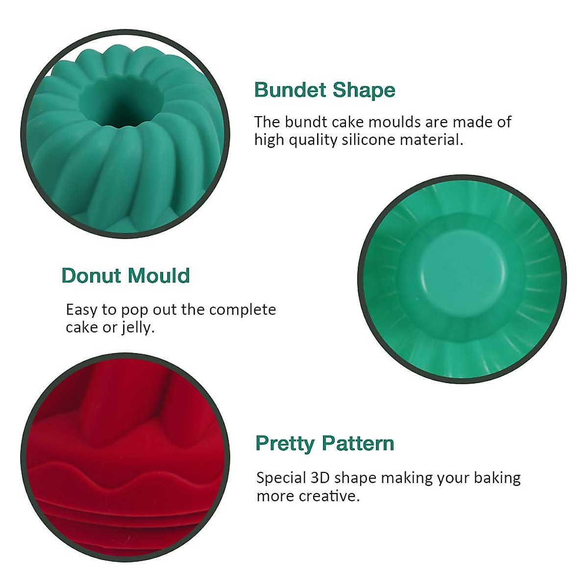 Wisehold 15 Pcs Silicone Baking Cups, 4.3 inch Reusable Pudding Shaped Silicone Cupcake Liners, Silicone Muffin Cups Suitable for Making Cake, Jello and Chocolate