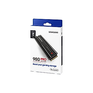 SAMSUNG 980 PRO SSD with Heatsink 2TB PCIe Gen 4 NVMe M.2 Internal Solid State Hard Drive, Heat Control, Max Speed, PS5 Compatible, MZ-V8P1T0CW