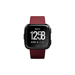Fitbit Versa Smart Watch, Red Aluminium, One Size (S & L Bands Included) (Rose Gold) (Renewed)