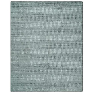 Artisan's Arc Hand Made Solid Scandinavian Blended Wool Flatwoven Area Rug, Silver, Gray and Brown, 8x10 | KE12810