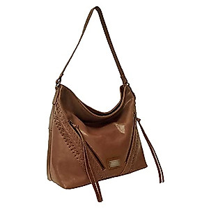 Harley-Davidson Women's Western Tan Buffalo Leather HOBO Purse - Brown