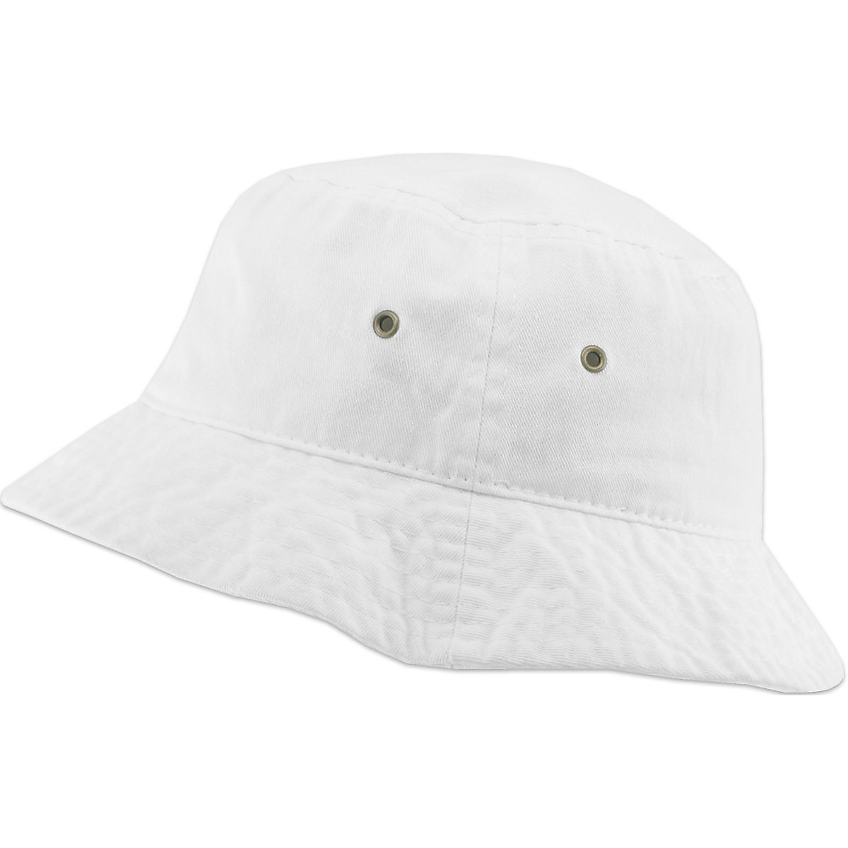 KBM-500 WHT L/XL Unisex Washed Cotton Bucket Hat Summer Outdoor Cap