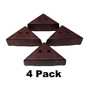 JSP Manufacturing 3" Triangle Plastic Furniture Brown Corner Legs - Sofa Couch Chair Ottoman (4 Legs)