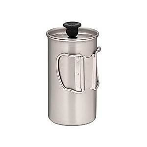 Snow Peak Titanium French Press - Ultralight Coffee Maker for Camping, Backpacking & Hiking - Camping Cookware Essential for Coffee Anywhere