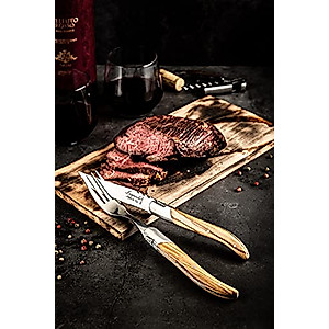 Laguiole Style de Vie Steak Knives, Luxury Line, 6 pieces, Olive Wood, in giftbox