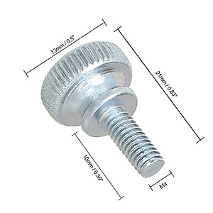 40 PCS M4x10mm Flat Knurled Head Fully Threaded Thumb Screws, Bolts Fastener, Vesa Screws, Monitor Mount Screws for Works with Any TV and Monitor Mounting