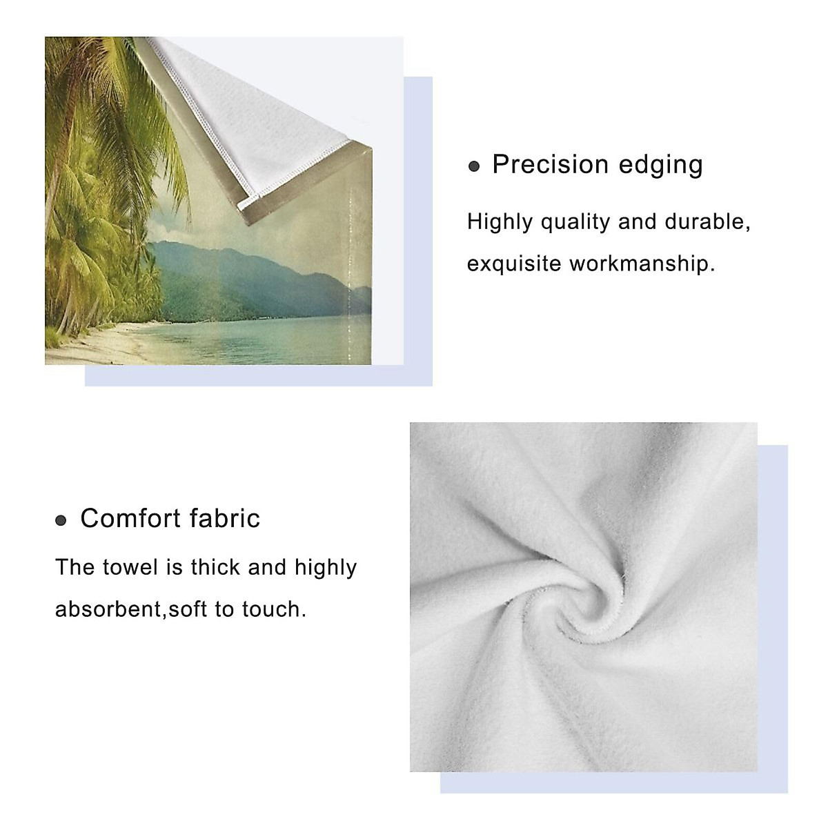 Flradish Tropical Palm Trees Towels 3 Pack Bath Towels for Bathroom Set Soft Cotton Highly Absorbent Lightweight & Quickdry Towel Set 1 Bath Towel,1 Hand Towel,1 Washclothe