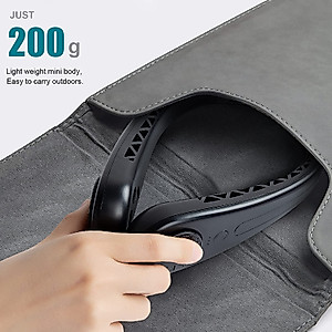 IREENUO Portable Neck Fan, Hands Free Wearable Bladeless Neckband Fan, 3 Speeds Surround Necklace USB Rechargeable Fan, Cooling Hanging Fan for Traveling Sports Office (Black)