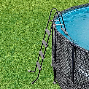 Summer Waves 20 x 4 Foot Outdoor Round Frame Above Ground Swimming Pool Set with Filter Pump, Pool Cover, Ladder, Ground Cloth, and Maintenance Kit