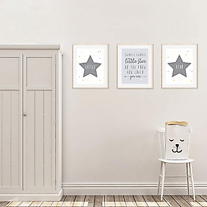 Andaz Press Unframed Baby Kids Room Nursery Wall Art, 8.5x11-inch, Twinkle Twinkle Little Star Do You Know How Loved You Are, Black and White Modern Scandinavian, 3-Pack, Baptism Christening Gift Idea