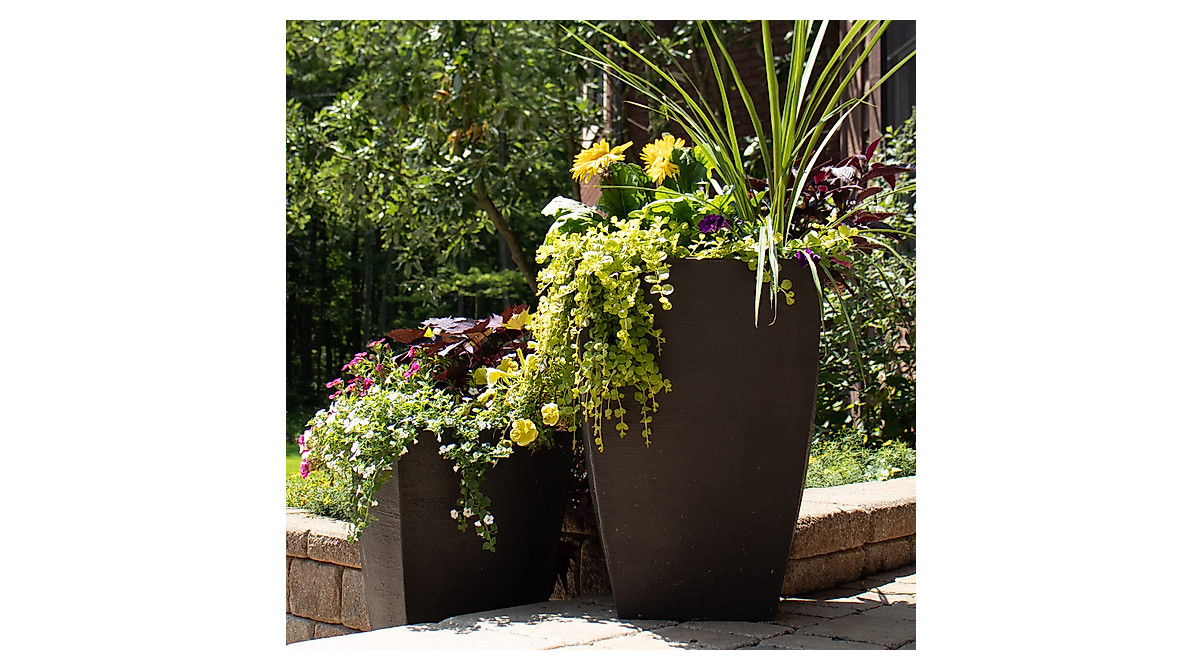 Modern Square Garden Planter 19-Inch Black by Tusco Products