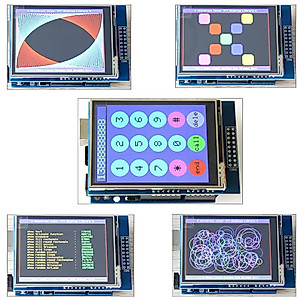 DIYmalls 2.8" TFT LCD Display Module 5V/3.3V ILI9341 Resistive Touchscreen 320x240 8-bit Parallel Interface w/SD Card Slot for Arduino U NO Mega-2560