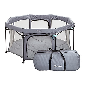hiccapop XL 69” PlayPod Deluxe Portable Playpen for Babies and Toddlers, Portable Play Yard for Baby with Padded Floor | Pop Up Playpen at Beach and Home | Outdoor Playpen for Baby | Portable Playard