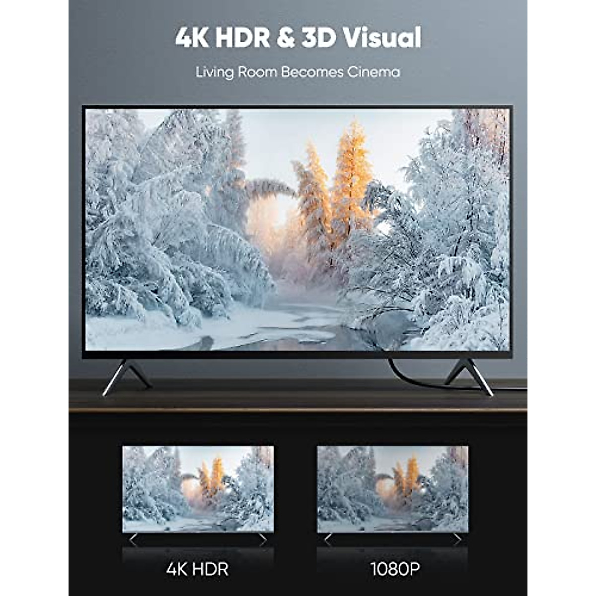 Capshi 4K Long HDMI Cable 35ft/10M, in-Wall CL3 Rated HDMI Cable 2.0 Support (HDR10 8/10bit 18Gbps HDCP2.2 ARC) High Speed HD Shielded Cord Compatible with Roku TV/Laptop/PC/HDTV