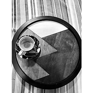 HOME BREEZES Mountain Wood Lazy Susan Wooden Turntable-14 inches Diameter-Table Top Rotating Serving Tray. Round Tray for Dinning Room, Living Room, Kitchen.