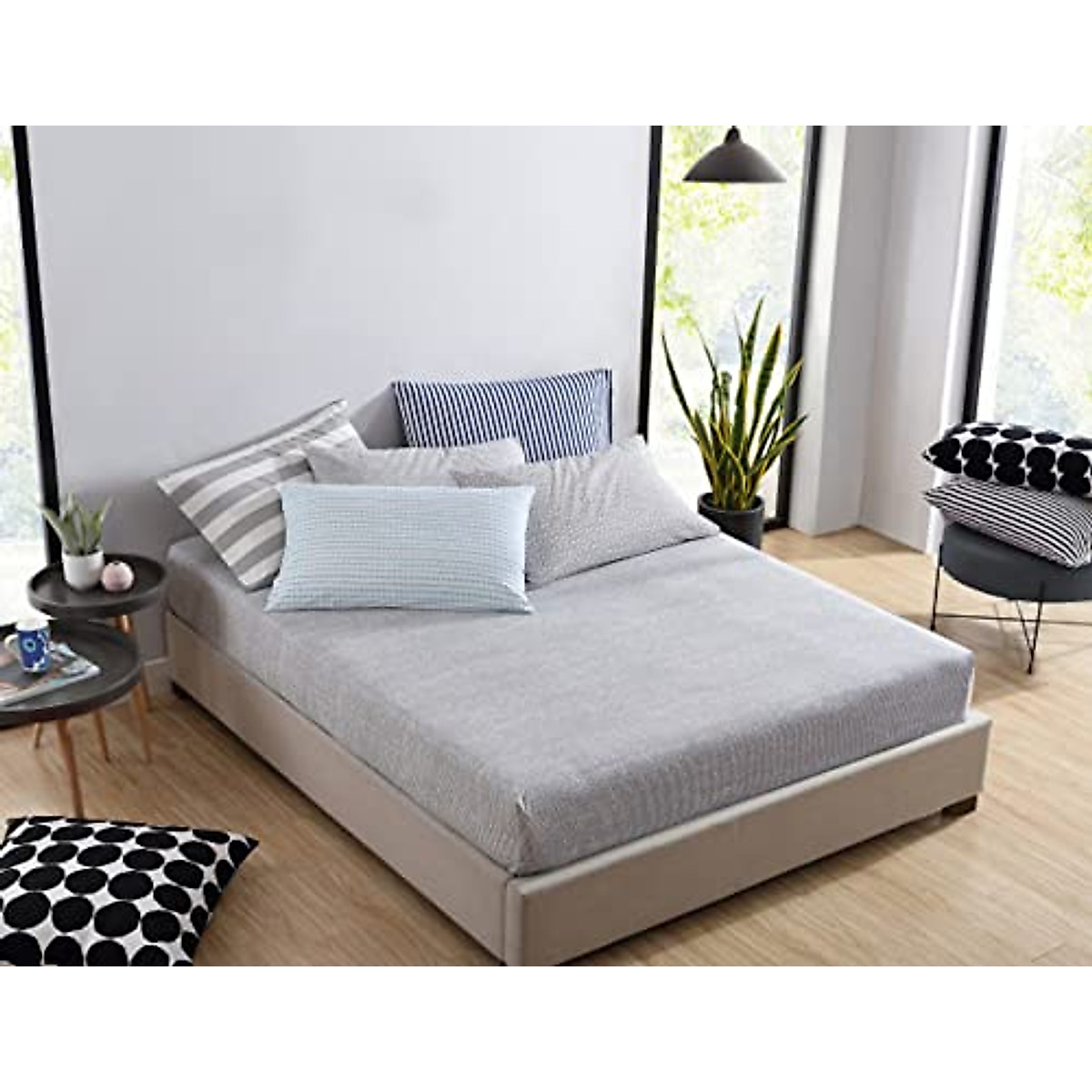 Marimekko - Queen Sheets, Cotton Percale Bedding Set, Crisp & Cool Home Decor (Pikkun Rasymatto, Queen)