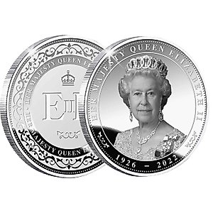 Queen Elizabeth Coin 2022, Queen Elizabeth Silver Coin, Souvenirs in Honor of Her Majesty The Queen, British Queen Elizabeth II Commemorative for Platinum Jubilee Souvenir Party Favors