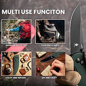 Kizer Chili Pepper EDC Knife, 3 Inches 3V Steel Pocket Knife Green Aluminum Handle Thumb-stud Openers Tools V3601A1