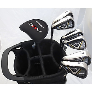 Callaway Left Hand Mens Golf Club Set Regular Flex Complete Driver, Fairway Wood, Hybrid, Irons, Putter, Stand Bag LH