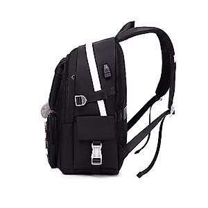 Teecho Girl Backpack for School Cute Backpack for Women College Bookbag Fit for 15.6 Inches Laptop Black