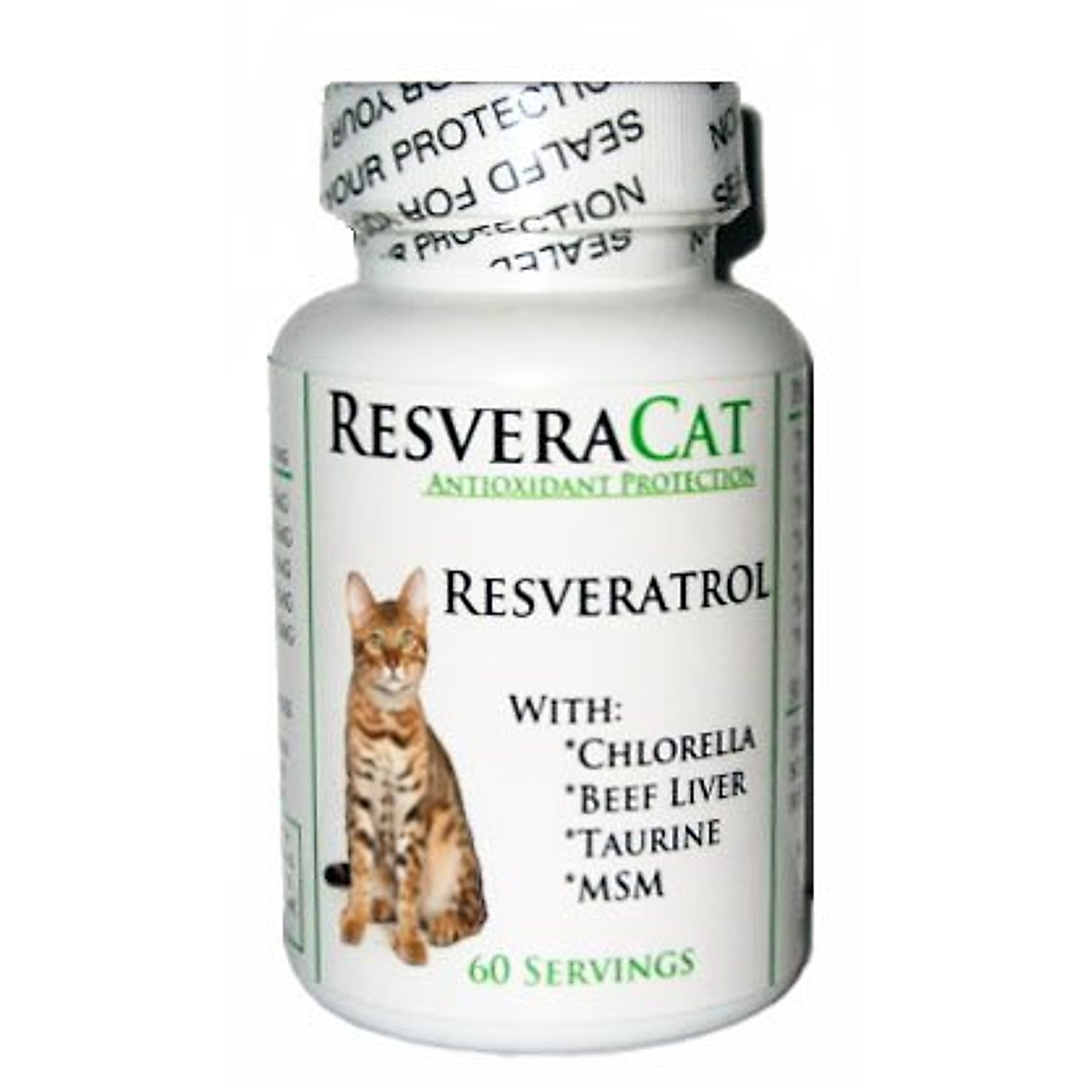 ResveraCat Anti Aging Cat Formula 99% Trans Resveratrol Powder, MSM, Taurine, Chlorella, Beef Liver