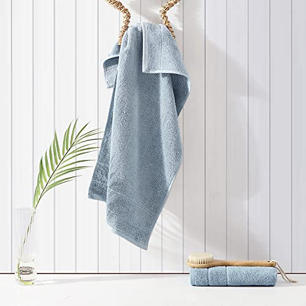 Tommy Bahama- Hand Towels, Absorbent & Fade Resistant Cotton Towel Set, Fashionable Bathroom Decor (Island Retreat Bay Blue, 2 Piece)