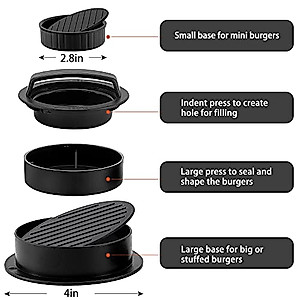 Leonyo Cast Iron Burger Press, Heavy Duty Burger Smasher with Hamburger Press Patty Maker Mold, Meat Tenderizer, 90 Burger Patty Papers, Bacon Meat Grill Press for Griddle BBQ Flat Top Teppanyaki