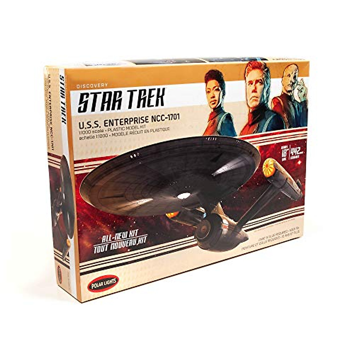 Polar Lights Star Trek Discovery U.S.S. Enterprise 2T 1:1000 Scale Set Prop Replica Model Kit (POL973M)